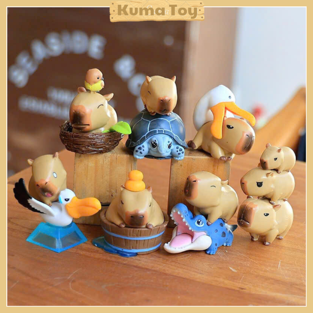 Super cute Capybara model set - pet toy to decorate car desk and desk ...