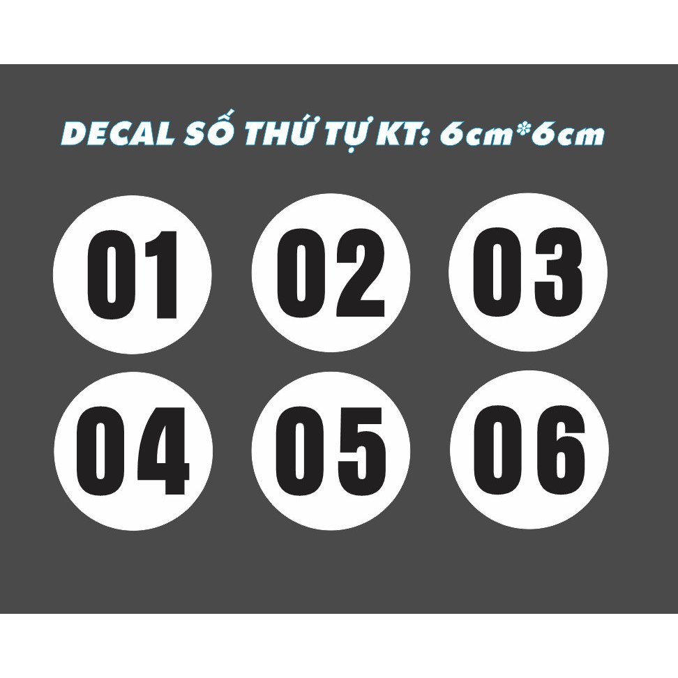 [Black Model] Sequential Number Decal, Table Number Sticker Pre-cut ...