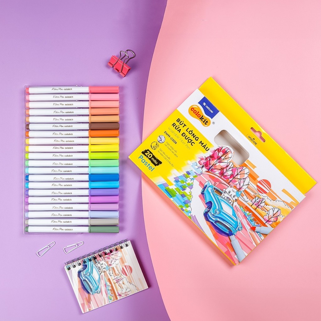 Thien Long Colokit fiber pen marker set of 22 pastel SWM-C008 | Shopee ...
