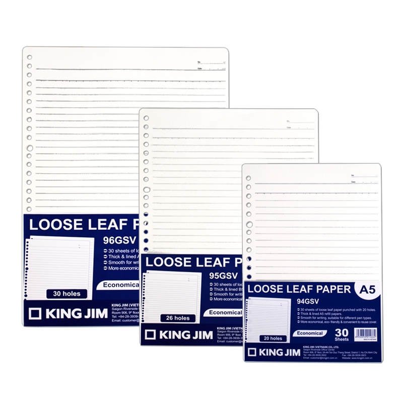 Perforated paper used to add or replace new paper for King Jim notebooks A5-9854+B5-9855+A4-9856 ...