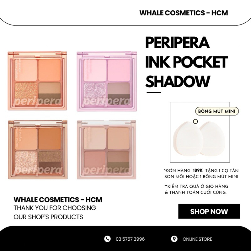 Peripera Ink Pocket Shadow Palette 4-Box Eyeshadow (6.4g) | Shopee ...