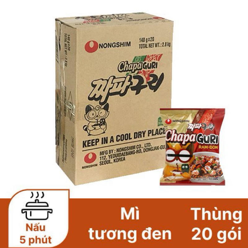 [Box Of 20 packs] Korean Shin Chapaguri black bean noodles 140g ...