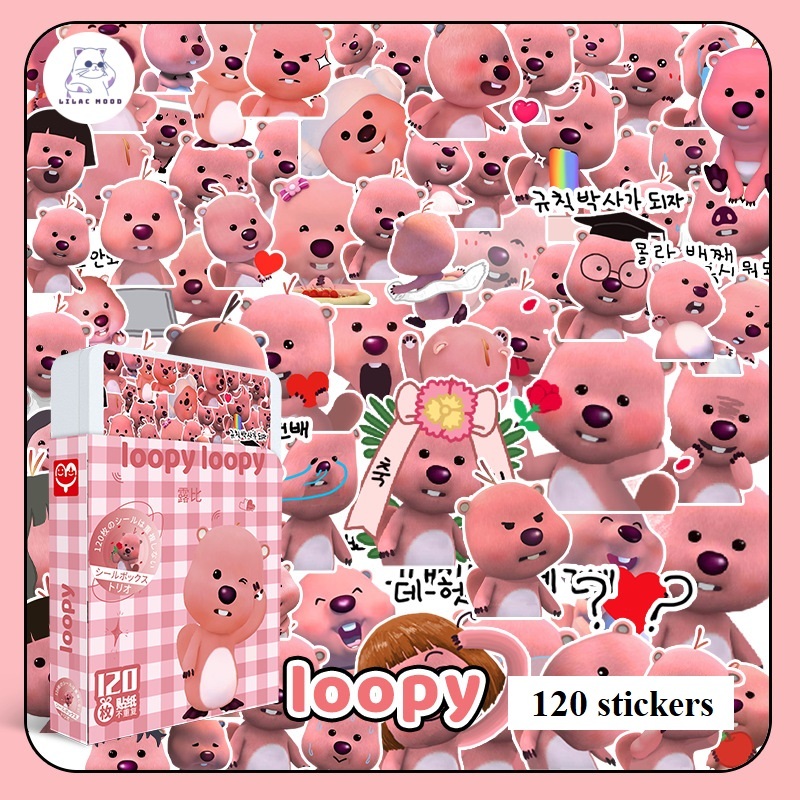 Loopy Loopy | Plastic Box 120 stickers Sticker (Not The Same) Cute ...