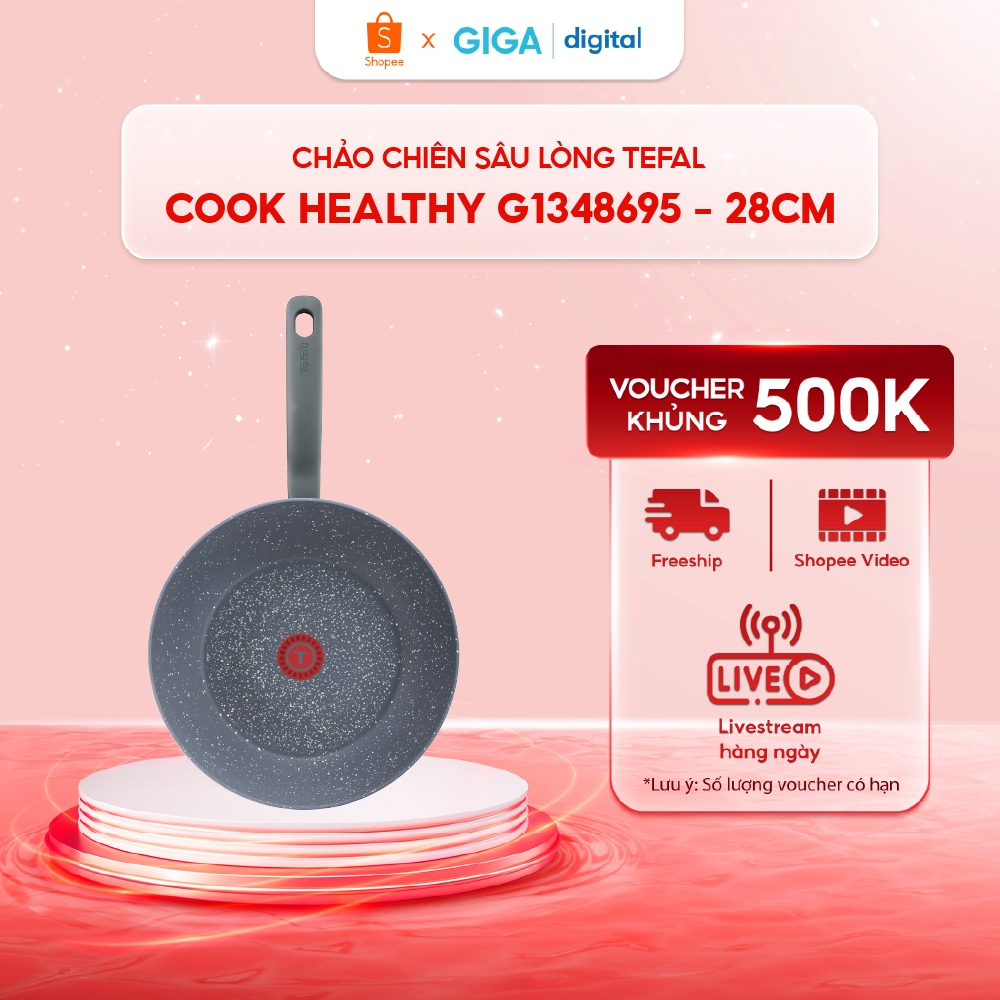 Tefal Cook Healthy G Deep Frying Pan1348695 - 28cm - Stone texture non ...