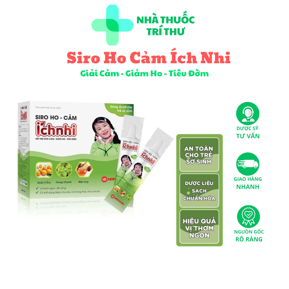 Ich Nhi cough and cold syrup box of 30 packs, relieves colds, relieves ...