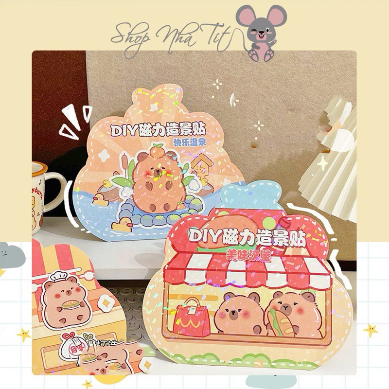 Cute capybara capybara magnetic sticker book | Shopee Singapore