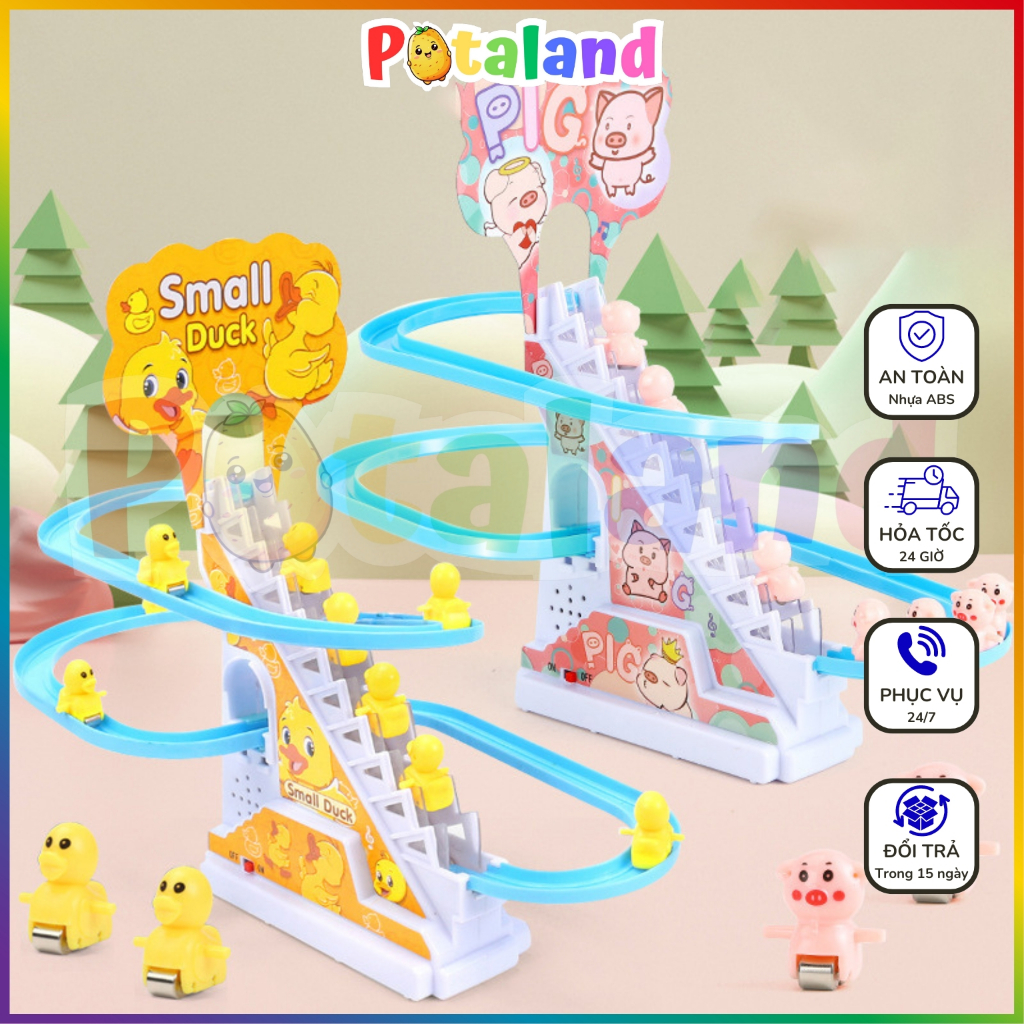 Stair climbing duck toy set with fun music and lights for children ...