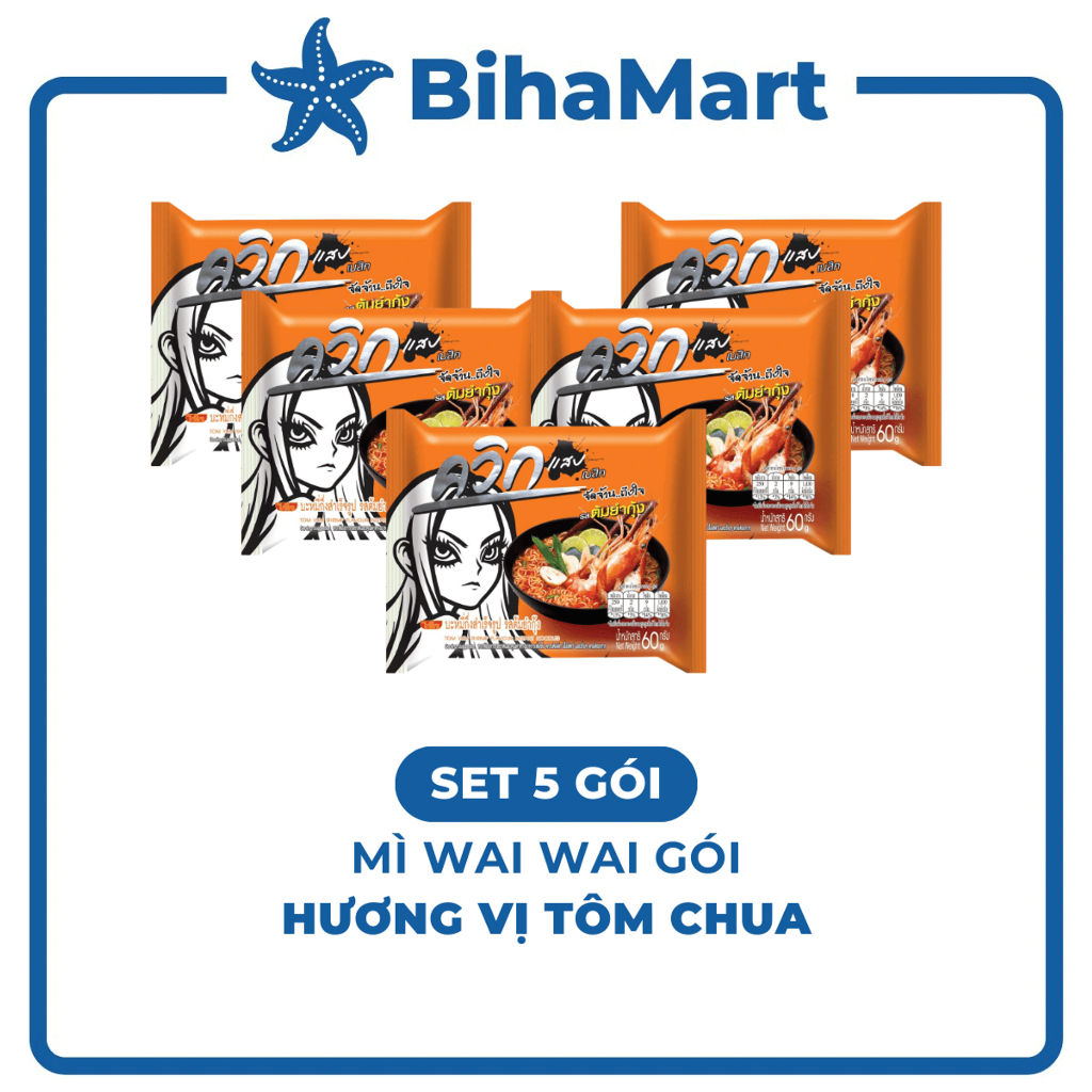 [SET 5 Packs] - WaiWai - Wai Noodles With Chua Shrimp Flavor (60g ...