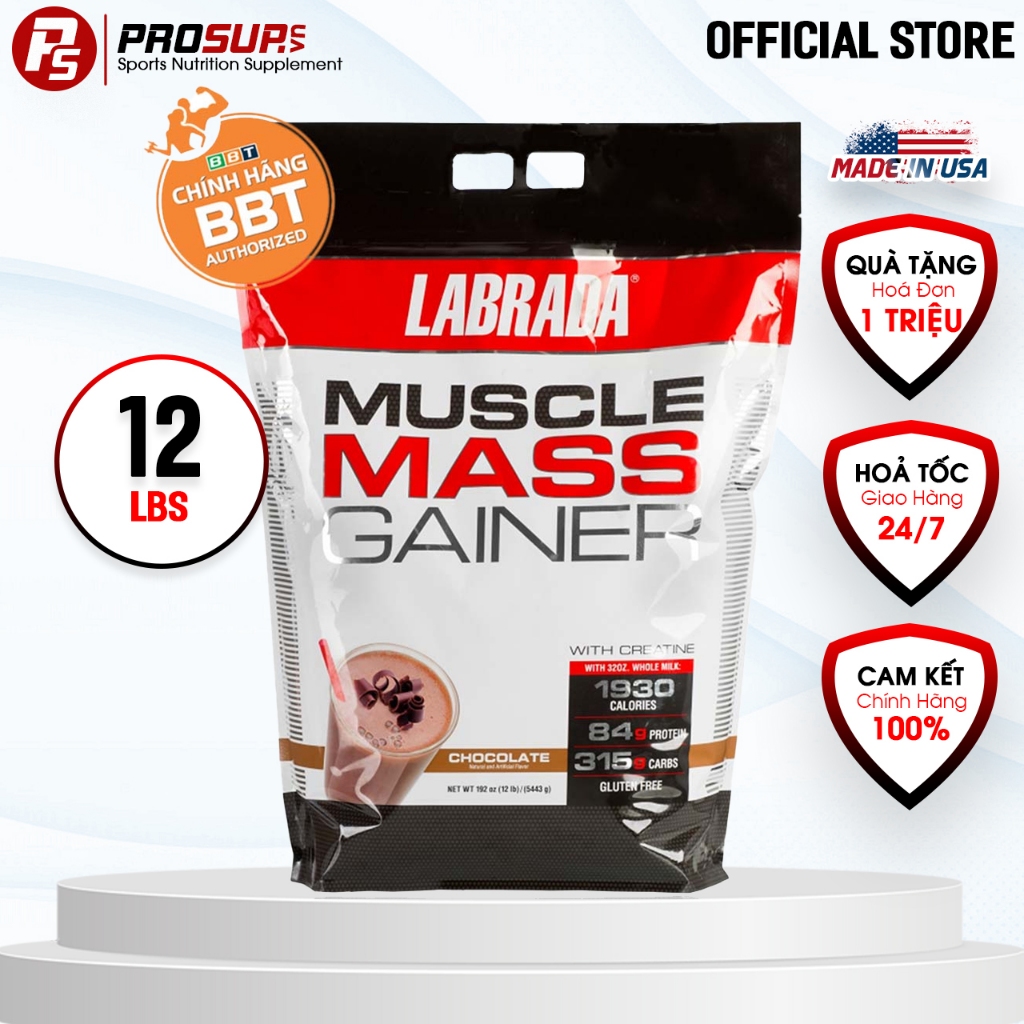 Labrada Muscle Mass Gainer 12Lbs, Support Weight Gain, Supplement 1265 ...