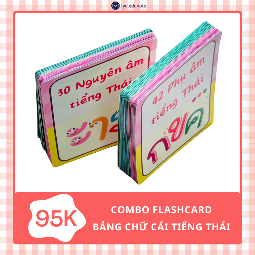 Combo Flashcard Consonants and Vowels in Thai (matte lamination) - 2 ...