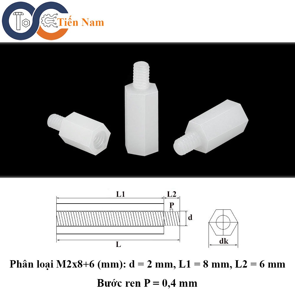 6-sided hexagonal threaded connector, white plastic male and female ...