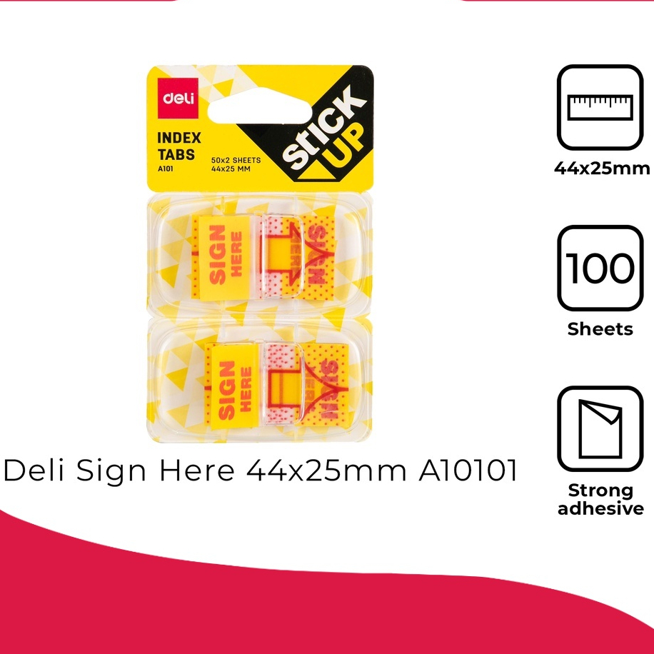 Genuine Sign Here DELI A10101 Note Paper - Sign Here DELI arrow ...