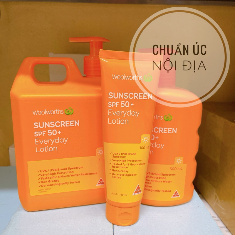 Woolworths everyday sunscreen spf 50+ 100ml - 500ml - 1l from Australia ...