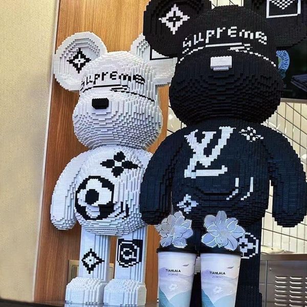 Combo 2 LEGO Bearbricks In White Black | Shopee Singapore