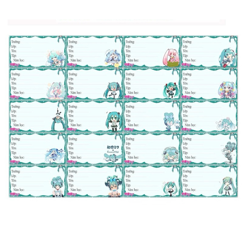 Sticker Hatsune Miku 120 Different Pictures / Label Miku Singer Virtual ...
