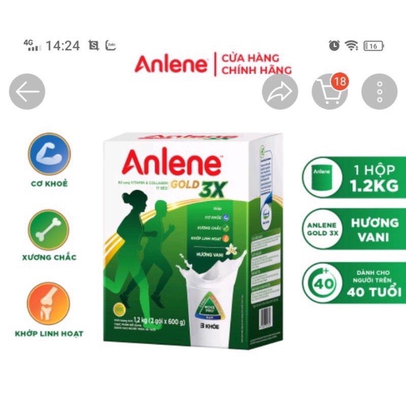 [FONTERRA] Anlene Gold 3X Powdered Milk Paper Box 1.2kg Vanilla Flavor ...