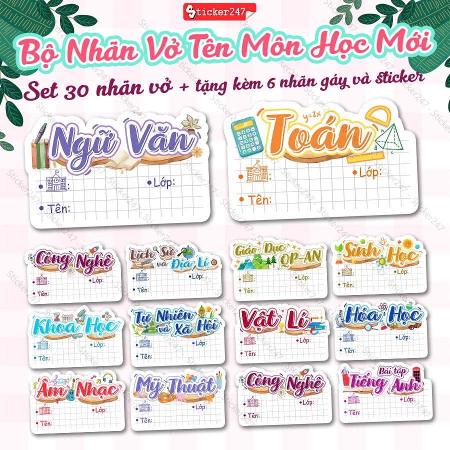[NEW 2024] Set of 30 Simple, Pastel Subject Notebook Labels, Cute ...