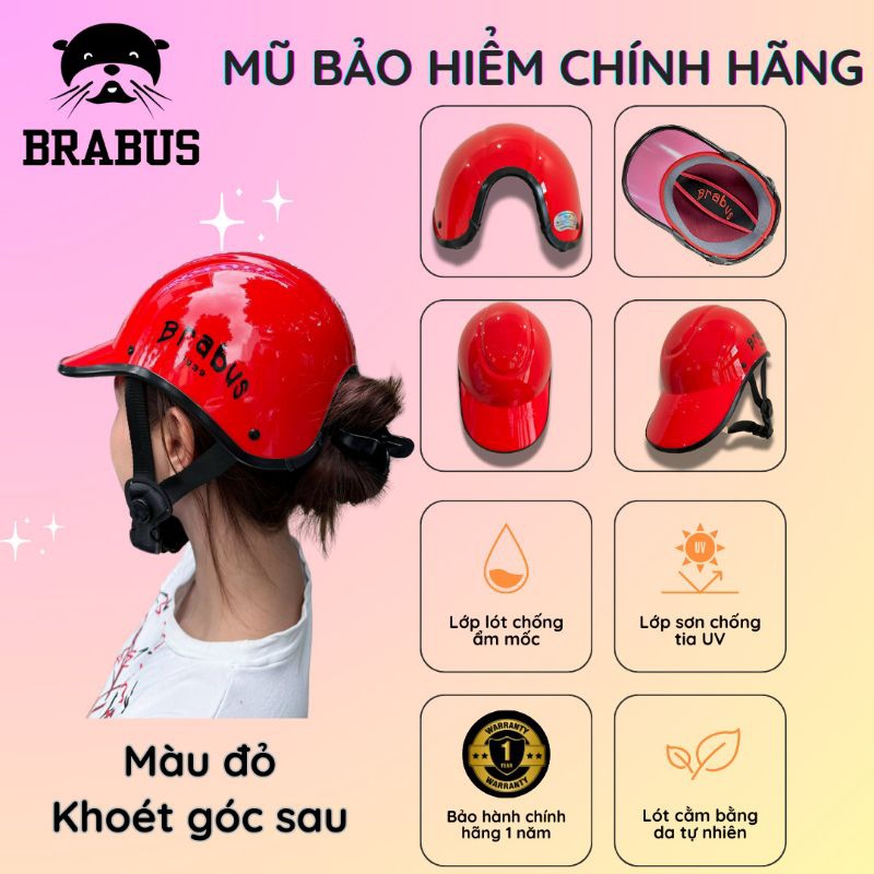 Genuine Brabus helmet, flag red back cutout helmet | Shopee Singapore