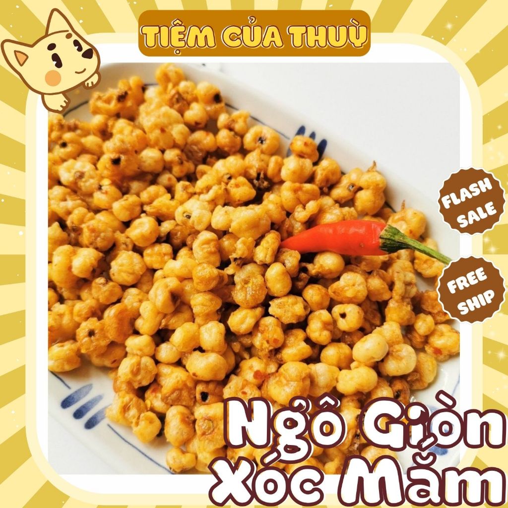 500G Crispy Corn with Spicy Fish Sauce, Crispy Dried Sticky Rice Corn ...