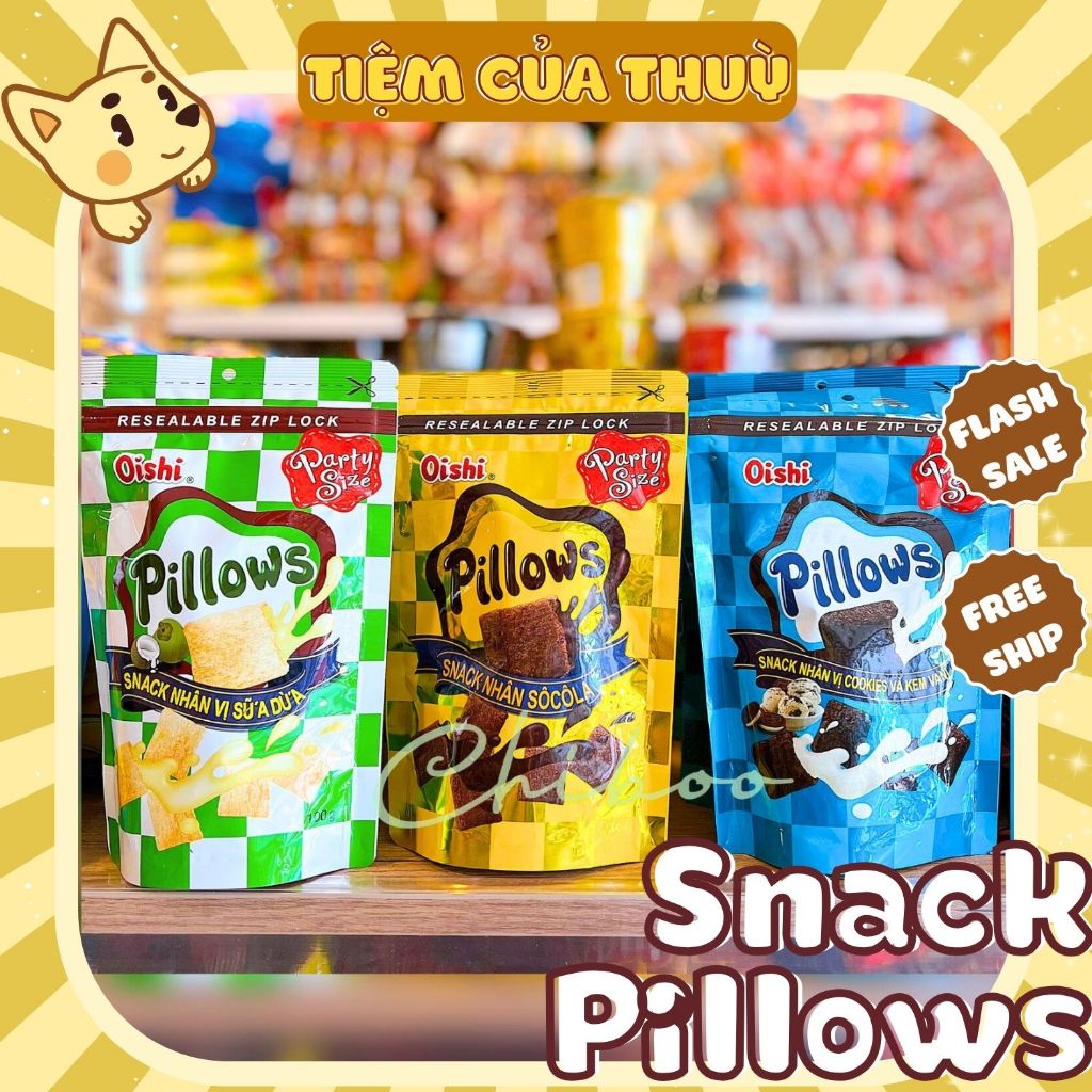 Oishi Snack Pillows with Coconut Milk - Chocolate - Vanilla Ice Cream ...