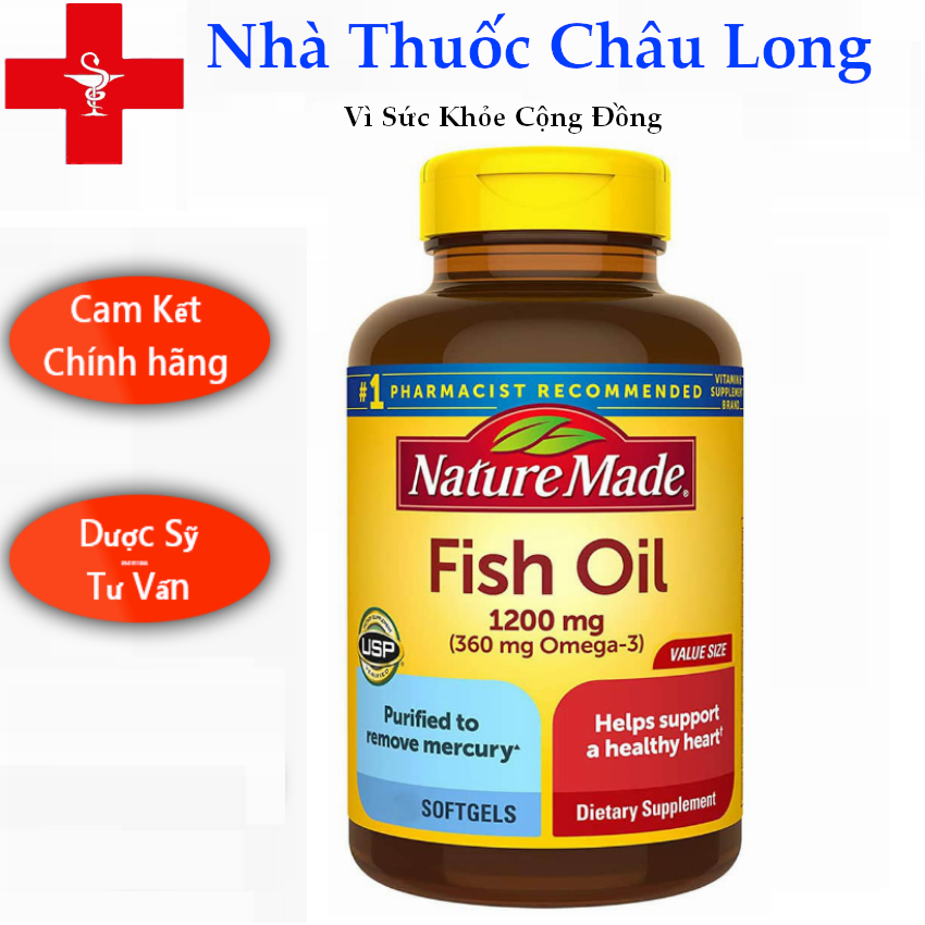 Nature Made Fish Oil 1200mg 360mg Omega 3 300 capsules - US Domestic ...