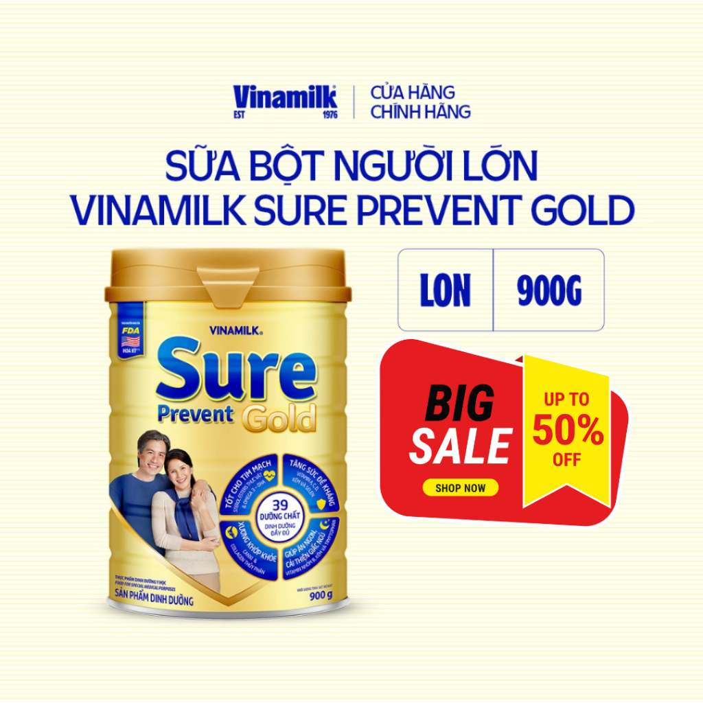 Sure Prevent powdered milk 900g - Vinamilk ready-to-drink milk for the ...