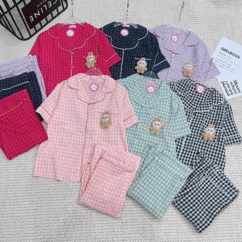 Labubu labubu Short Sleeve Pajama Set super hot. | Shopee Singapore