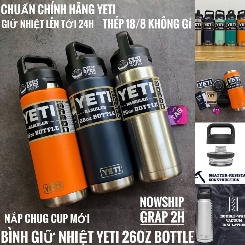 Yeti Rambler 26oz Bottle with Chug Cap - Genuine Yeti USA | Shopee ...