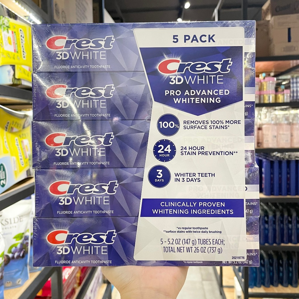 LOT OF 5 TUBES OF CREST 3D WHITE ADVANCED TOOTH CREAM 147Gx5 Whitens ...