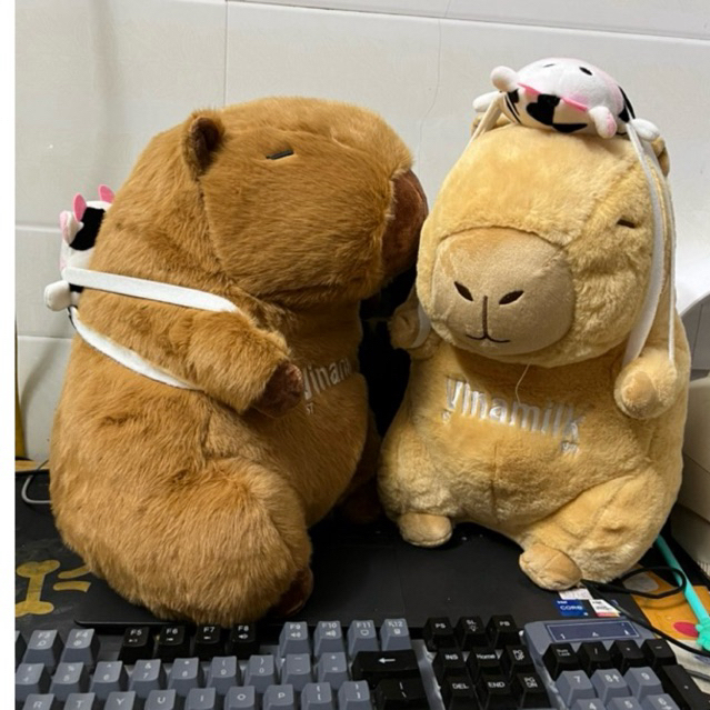 Capybara teddy bear - Super cute Capybara wearing cow backpack | Shopee ...