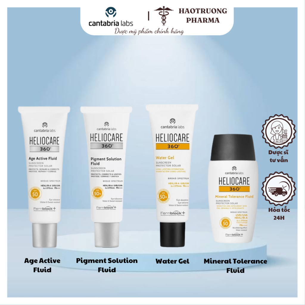 Heliocare 360 Water Gel Sunscreen Spf 50+,Mineral Tolerence Fluid ...