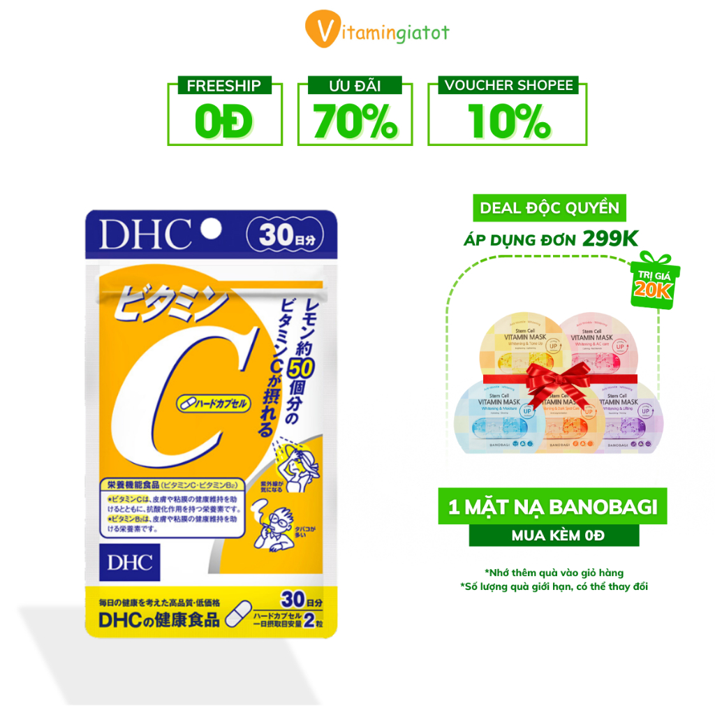 Dhc Vitamin C Supplement Pills 30 days supports skin brightening ...