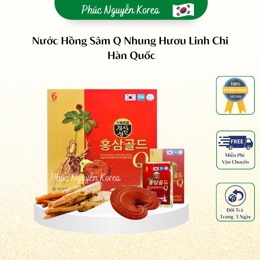 Korean Red Ginseng Q Velvet Ganoderma Lucidum Water, Helps Strengthen The Immune System, Prevent ...