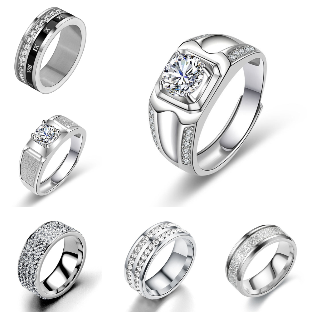 KIN Accessories Men's and Women's Rings Titanium ring with artificial ...