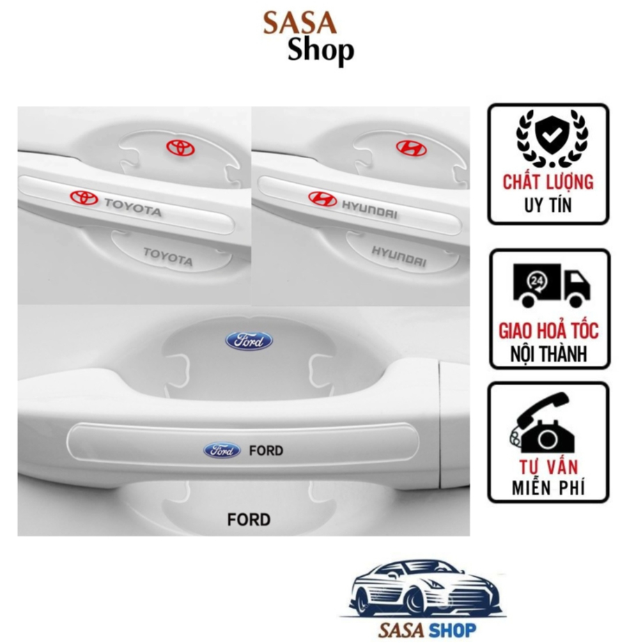 Car door handle decal set, anti-scratch silicone sticker for car and ...