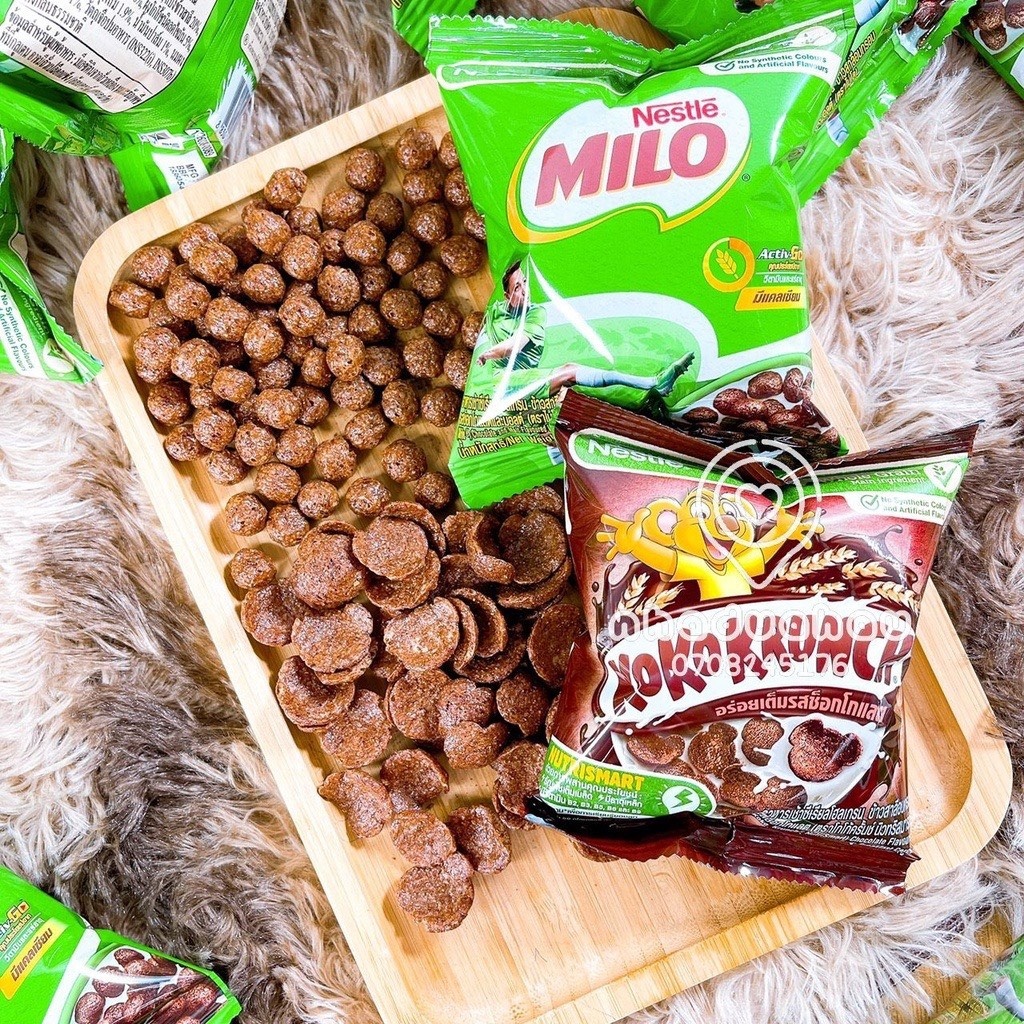 Bag of 12 Nestle Thai Milo Snacks, Thai Milo Breakfast Cereal 15gr Pack ...