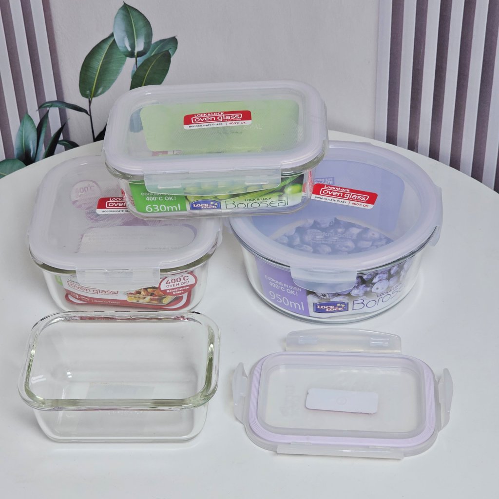 Lock&lock heat-resistant glass box 400*C, spill-proof lid (many sizes ...
