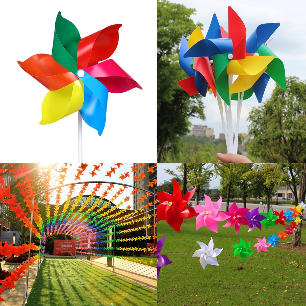 (10 pieces) 4/5/6-bladed plastic pinwheels to decorate preschools ...