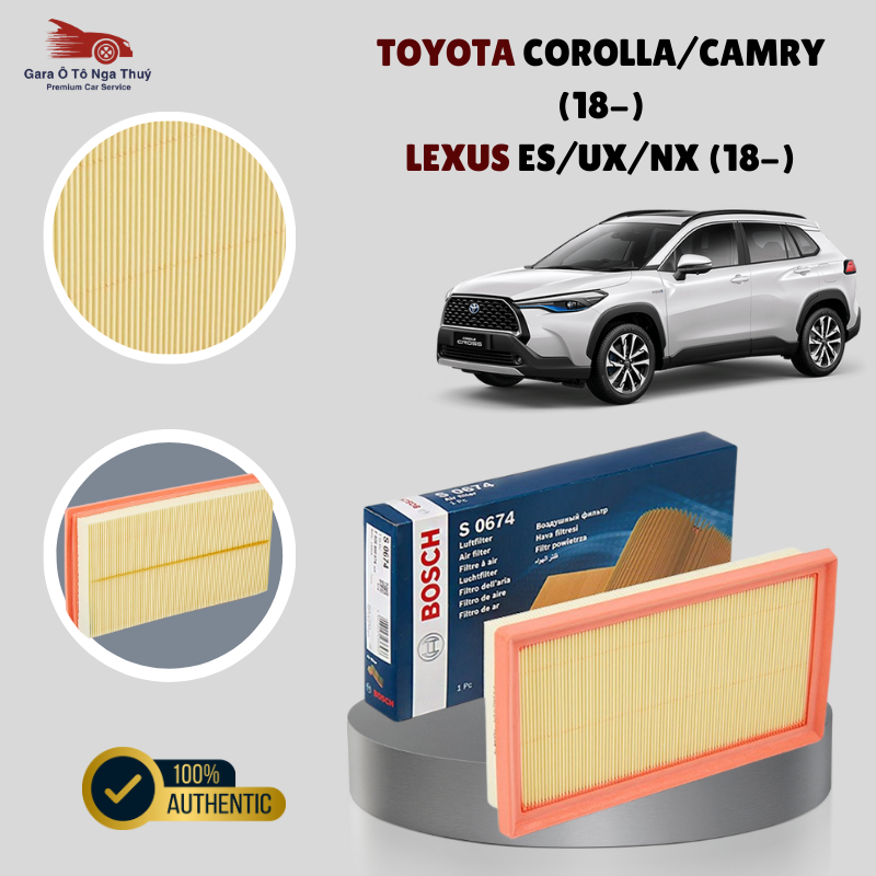 Genuine BOSCH Engine Air Filter For TOYOTA COROLLA CROSS, CAMRY, RAV4 (18-), LEXUS NX / UX / ES ...