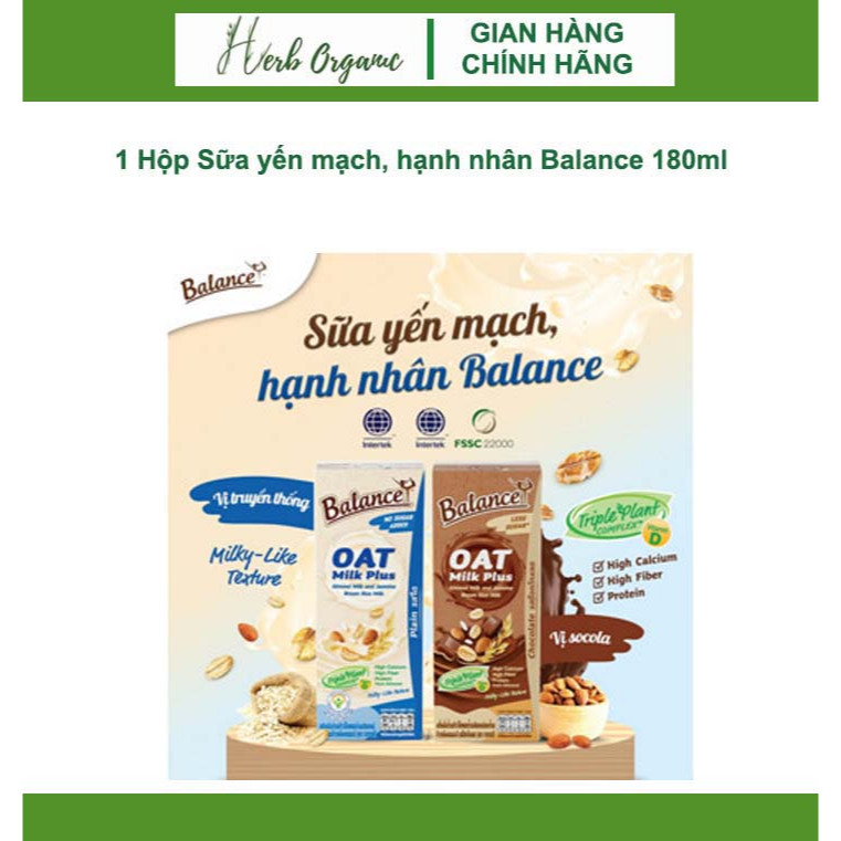 1 Box Balance Almond and Oat Milk 180ml (Traditional Flavor & Chocolate ...