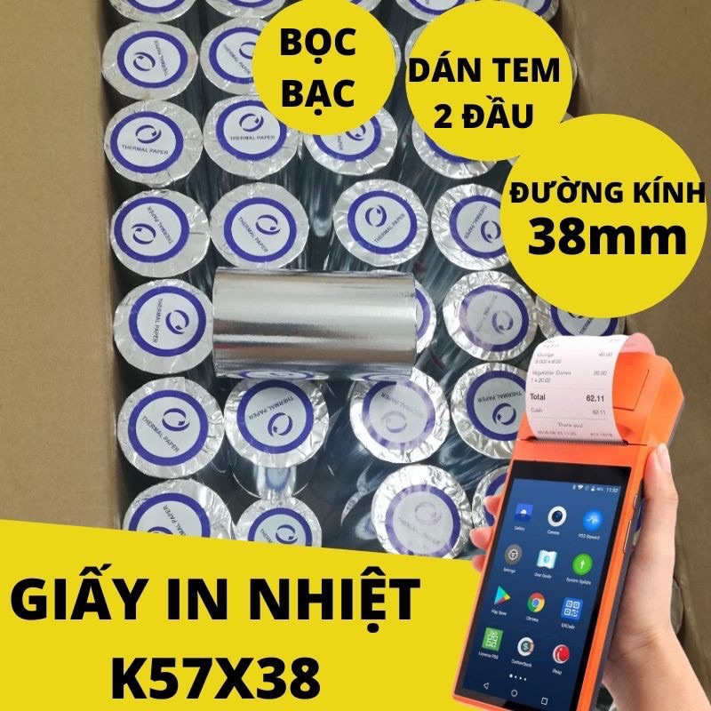 [ 100 Rolls ] Receipt Printing Paper K57 x 38 - Thermal Printing Paper ...