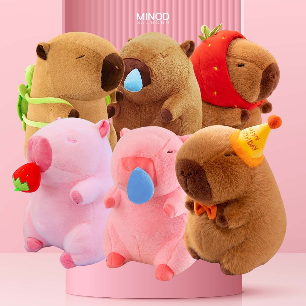 Capybara Teddy Bear Runny Nose, Wearing Turtle Backpack MINOD HP24 ...