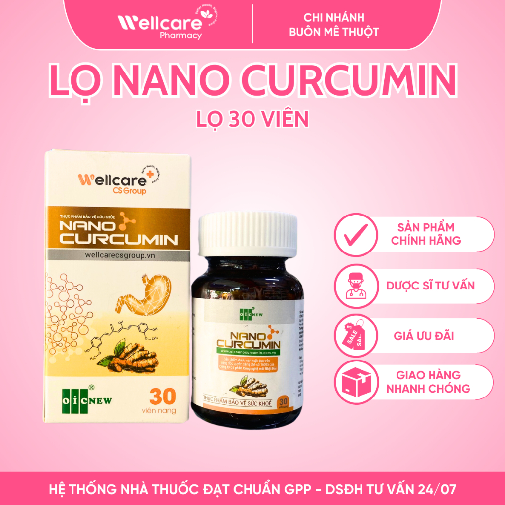 [NANO Wellcare] Curcumin OIC 30v bottle, Reduces symptoms of stomach and duodenal pain, reflux ...