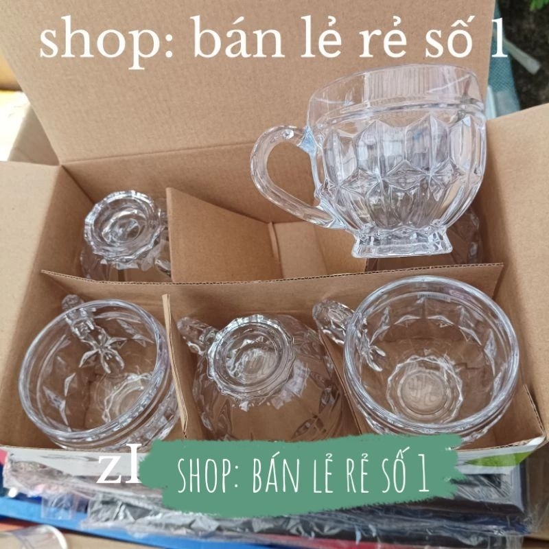 Set of 6 glass cups with handles | Shopee Singapore
