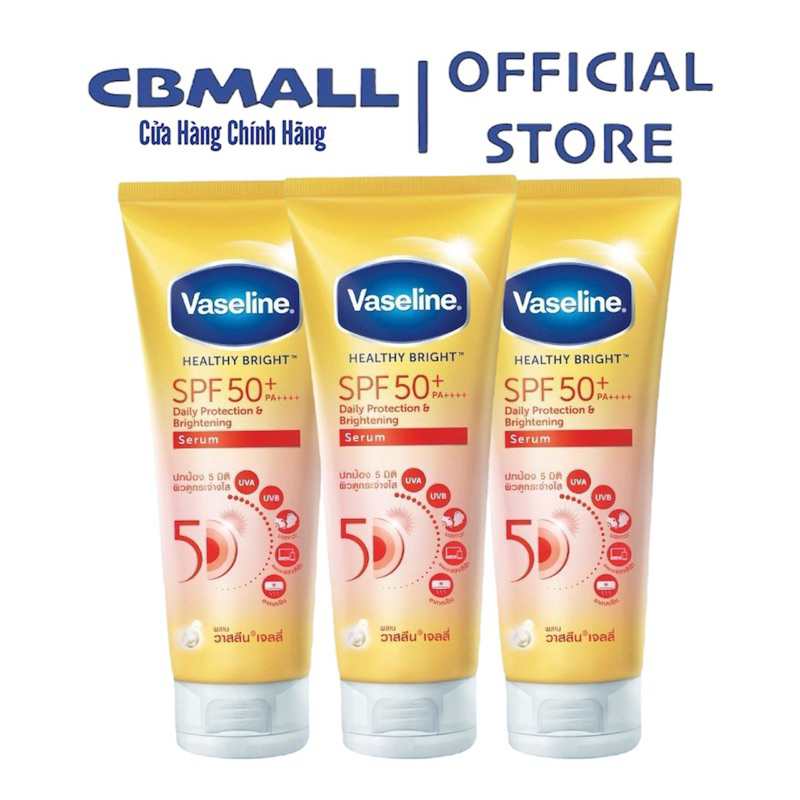 Vaseline 50X Daily Protection Sunscreen Body Lotion & Brightening Serum ...