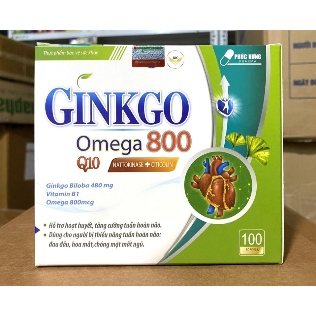 Brain Nourishing Ginkgo Omega 800 Q10 Helps stimulate blood circulation ...
