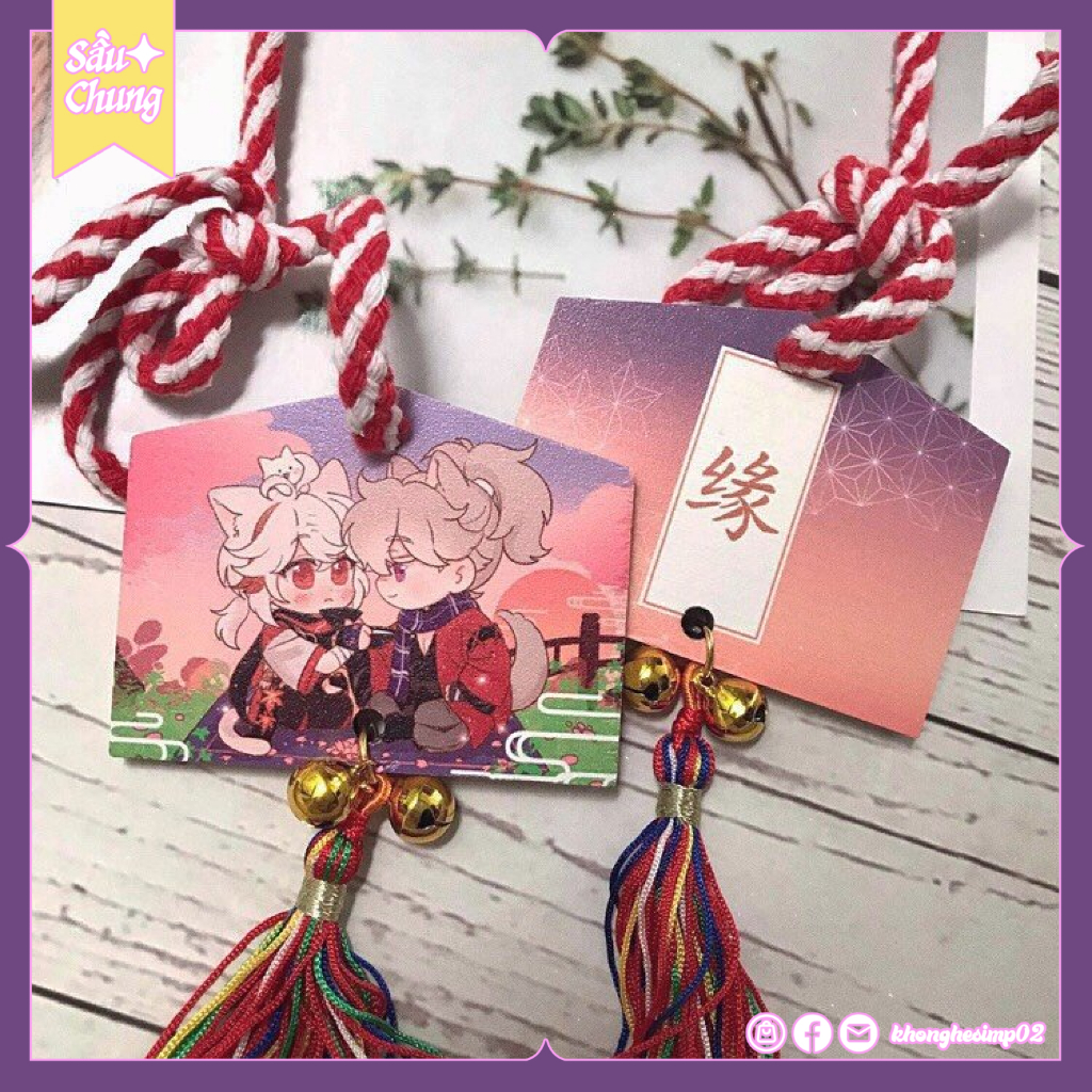 Wooden Ema Doublebag TomoKazu watching cherry blossoms (Genshin Impact ...