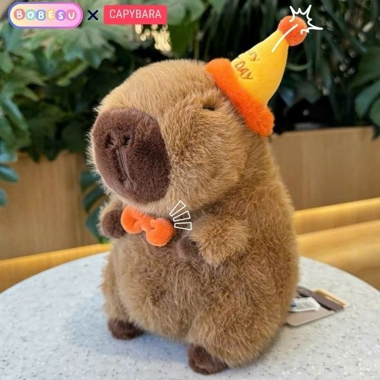 Capybara Birthday Teddy Bear Capybara Birthday Capybara Wearing ...