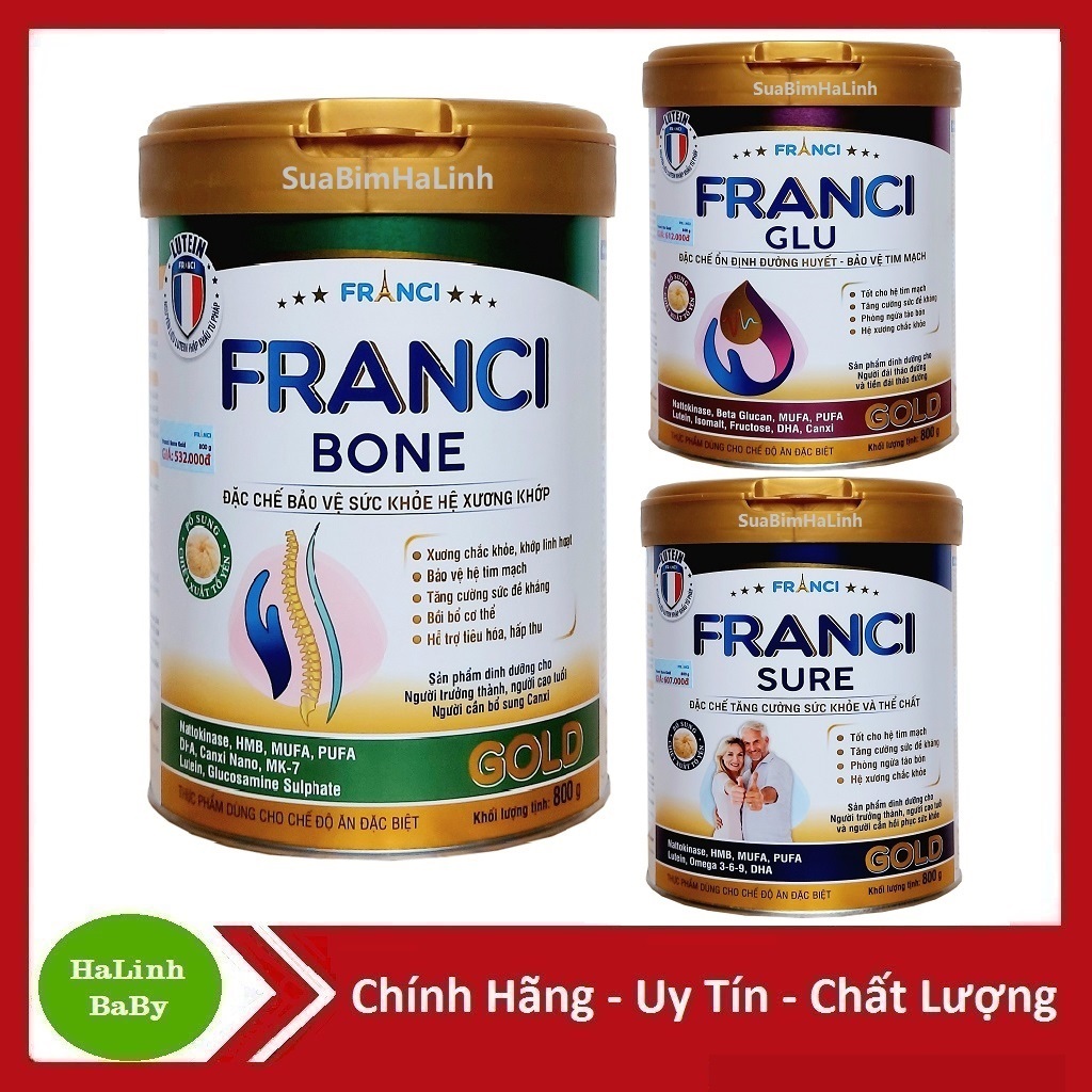 Franci Bone Milk Powder, Franci Sure, Franci Glu 800g (Contains ...