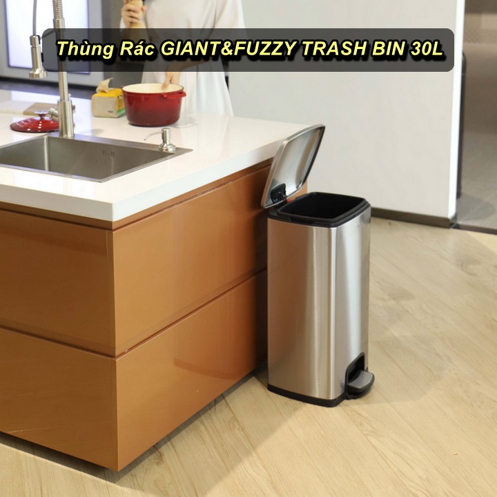 GNF GIANT&FUZZY TRASH BIN 30L Stomp Stainless Steel TRASH Can - Otis ...